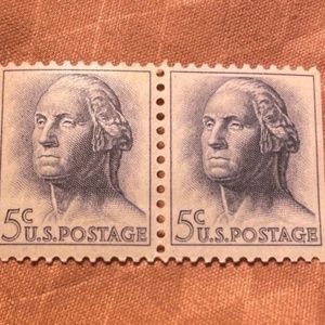 USPS | Office | 962 Unused George Washington 5 Cent Block Of 2 Stamps ...